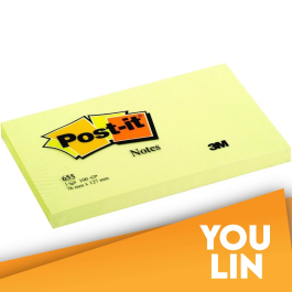 3M 655 (3'' x 5'') Post It Note - Yellow - Sticky Note