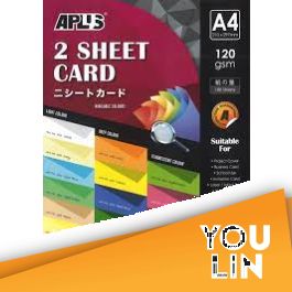 APLUS A4 120gm 2 Sheet Card 100'S - Light Colour - Card Pape