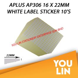 APLUS AP306 16 X 22MM White Label Sticker 10'S - Label Stick