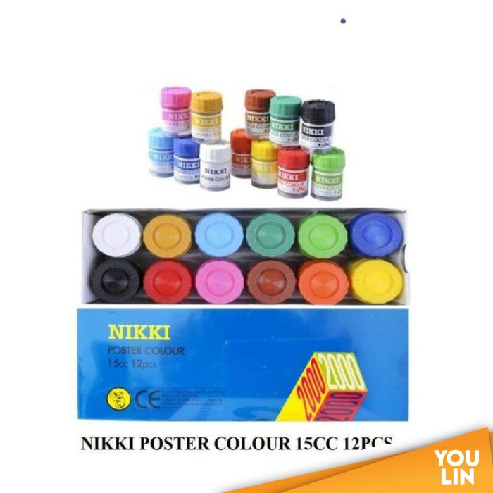 Nikki Poster Colour 15CC 12 Colour - Poster Color & Wate