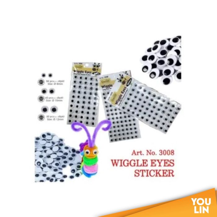Cactus 3008 Wiggle Eyes Sticker - Hobby & Craft