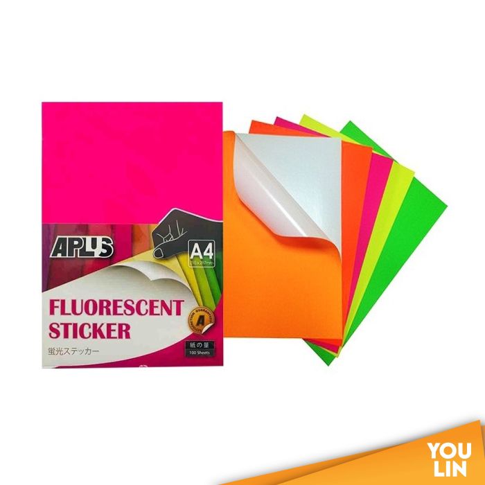 APLUS A4 Fluorescent Sticker Laser Printing sticker 10's - C