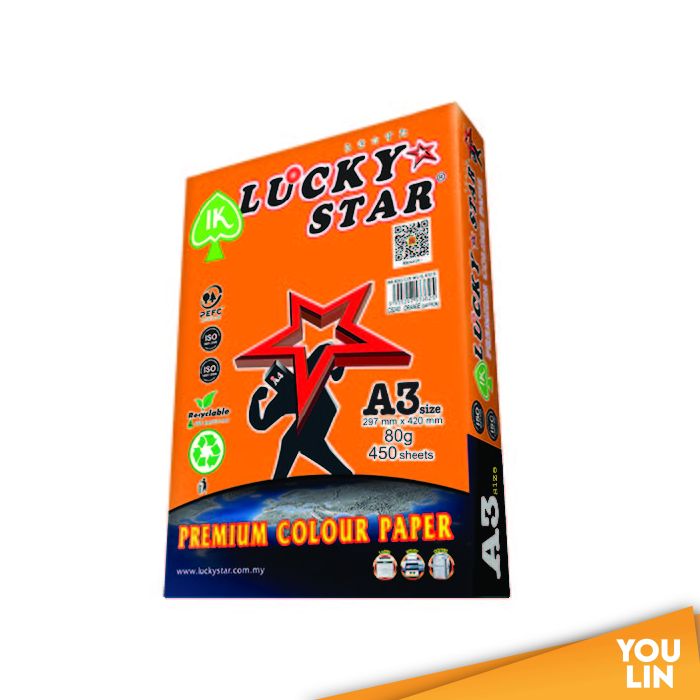 Luckystar CS240 A3 80gm Color Paper 450'S - Saffron - Color
