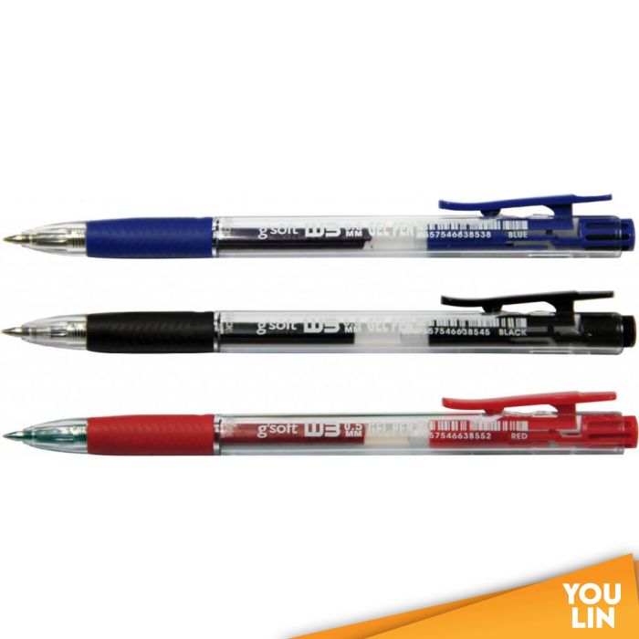 G'Soft W3 0.5MM Retract Ball Pen - Ball Pen
