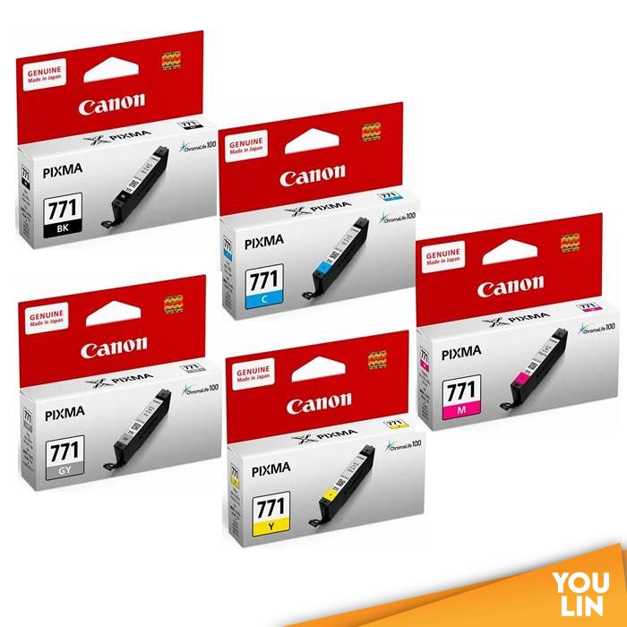 Canon CLI-771 Ink Cartridge (Per Pcs) - Colour - Ink & T