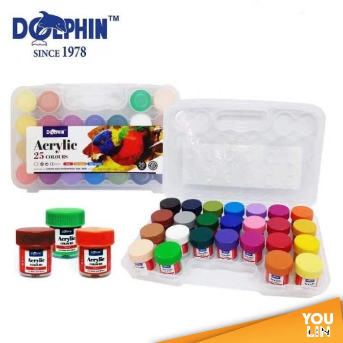 Dolphin DOL-AC618 Acrylic Color 20ML 25 Color - Poster Color