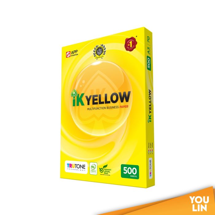 IK Yellow 70gsm A3 Paper 500's/ream - Copier Paper A4