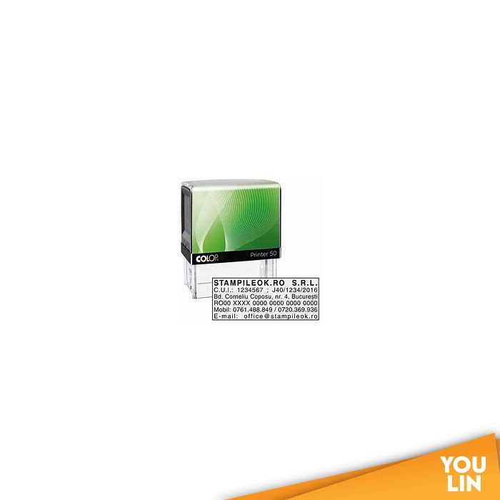 Colop Printer 50 Self-Ink Stamp (max.29 x 68mm) - Stamp