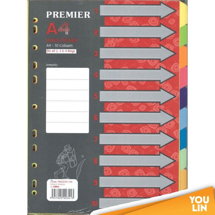 Premier 22341-05 10 Colour Index Divider - Filing Product