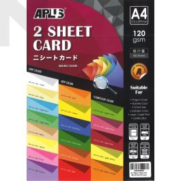 APLUS A4 120gm 2 Sheet Card 100'S - Deep Colour - Card Paper