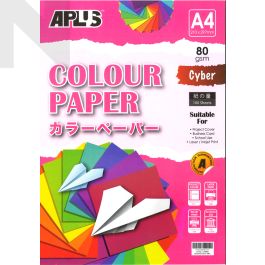 APLUS CP4803 A4 80gm Mix Cyber Colour Paper 100'S Ast - Card