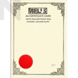 APLUS A4 160gm Certificate Card V/Seal - APS9 - Certificate