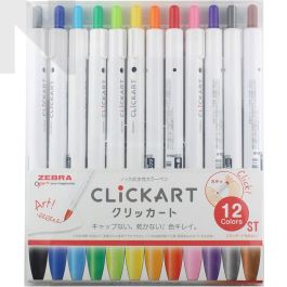 Zebra WYSS22 Clickart Marker 12 Color Set - Standard Color