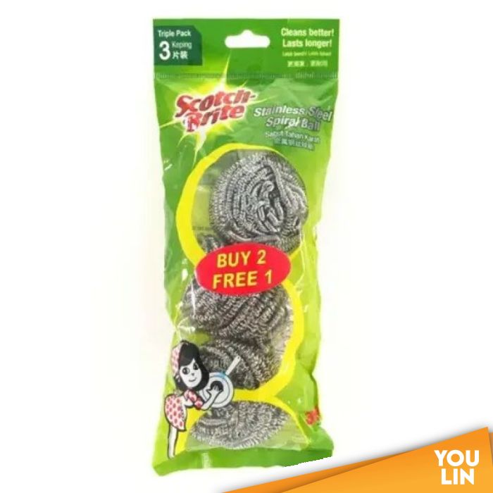 Scotch-Brite 333 Metallic Spiral Ball - Households