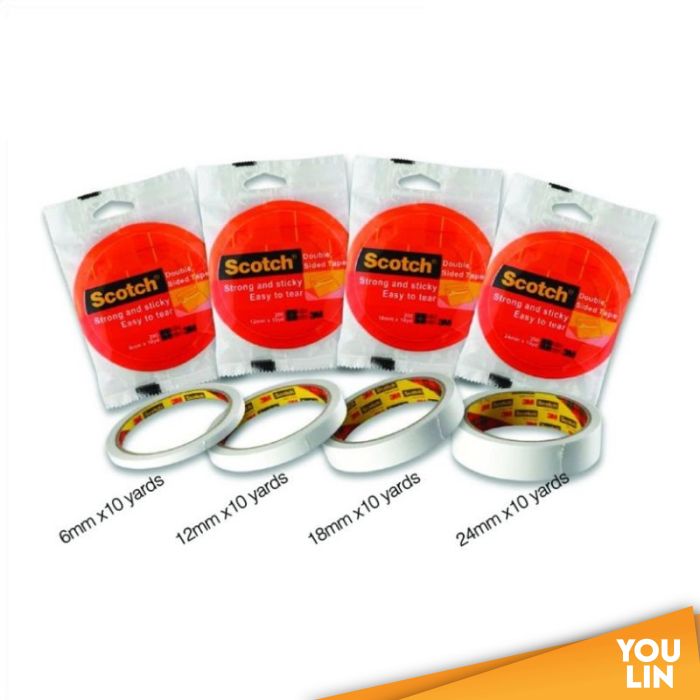 Scotch 200 Double Sided Tissue Tape 24mm x 10y - Double Side