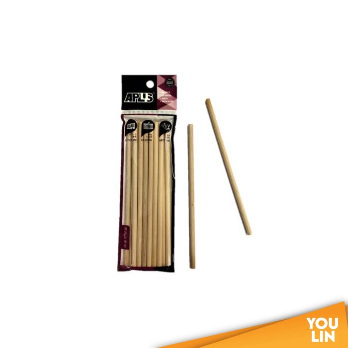 APLUS Round Wood Stick 15cm 15pcs - Plain - Hobby Craft