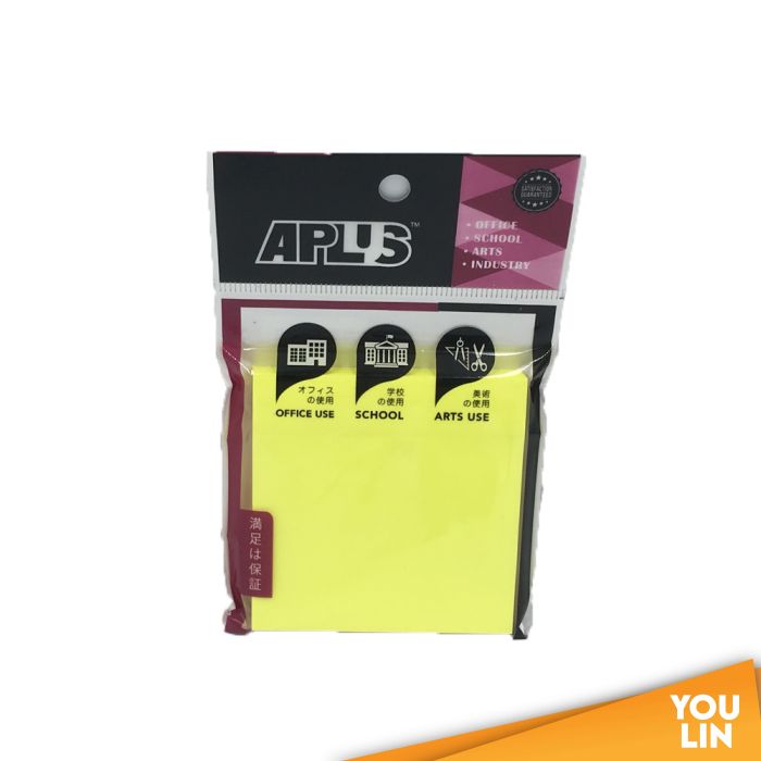 APLUS SN33CY 3'' X 3'' Stick On Note - Cyber Yellow - Sticky