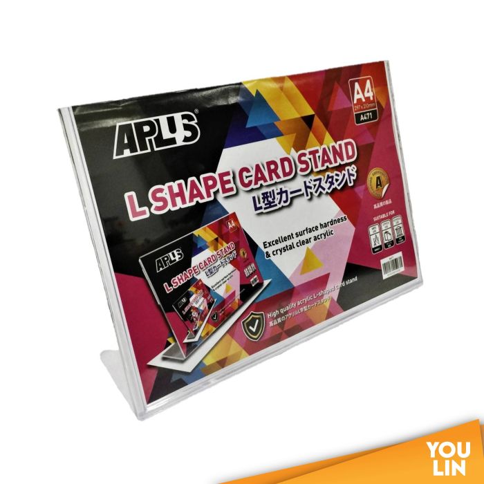 APLUS A471 Horizontal A4 L Shape Acrylic Card Stand / Brochu