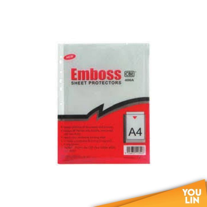CBE 406A A4 Emboss Sheet Protector 10's - Clear Holder