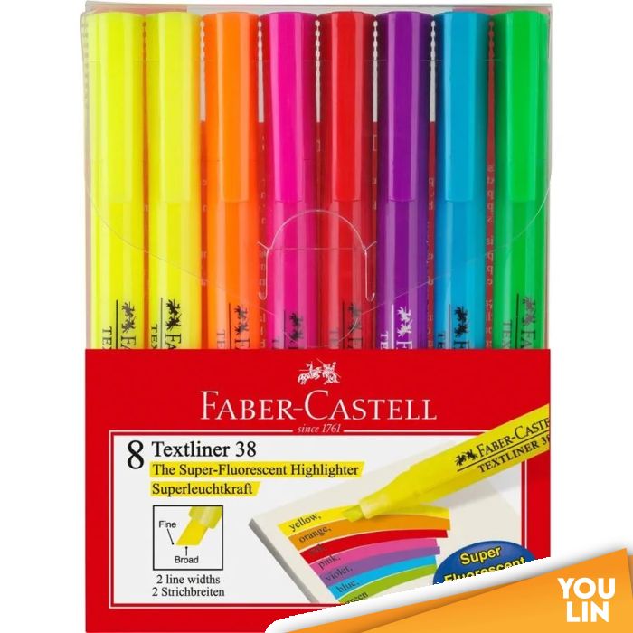 Faber Castell 1577 Textliner 38 Set of 8 Color - Highlighter