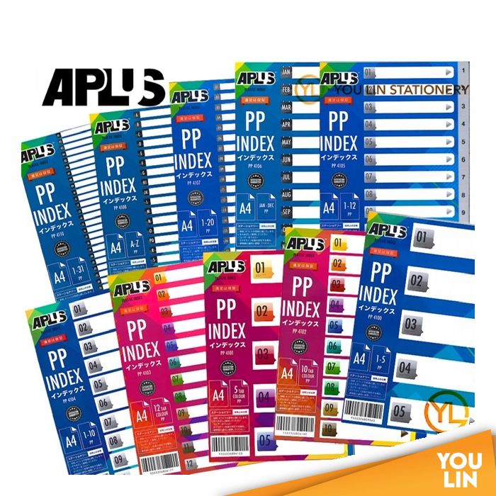 APLUS PP-4205 PP Index Divider 1-12 (Colour) - Filing Produc