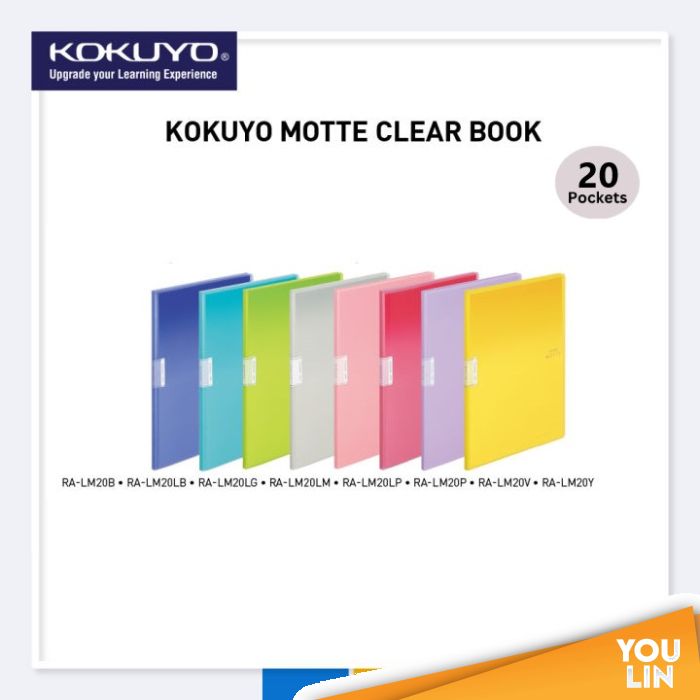 Kokuyo RA-LM20 Motte Clear Book 20 Pockets - Clear Holder &a