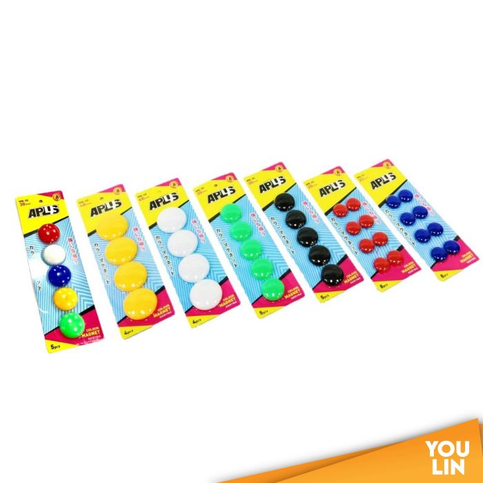 APLUS 20MM Solid Color Magnetic Button 8pcs/Card - Board Acc