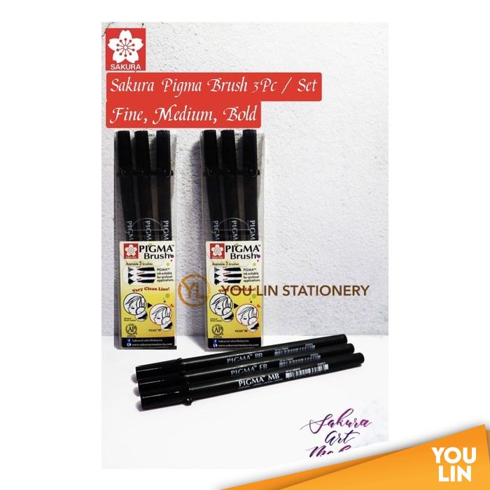 Sakura Pigma Brush 3's/Set - Paint Marker